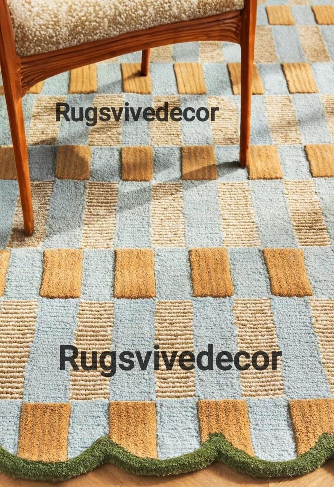 Hand Tufted Scallop Premium Quality Luxury Handmade Rug 100% Woolen ...