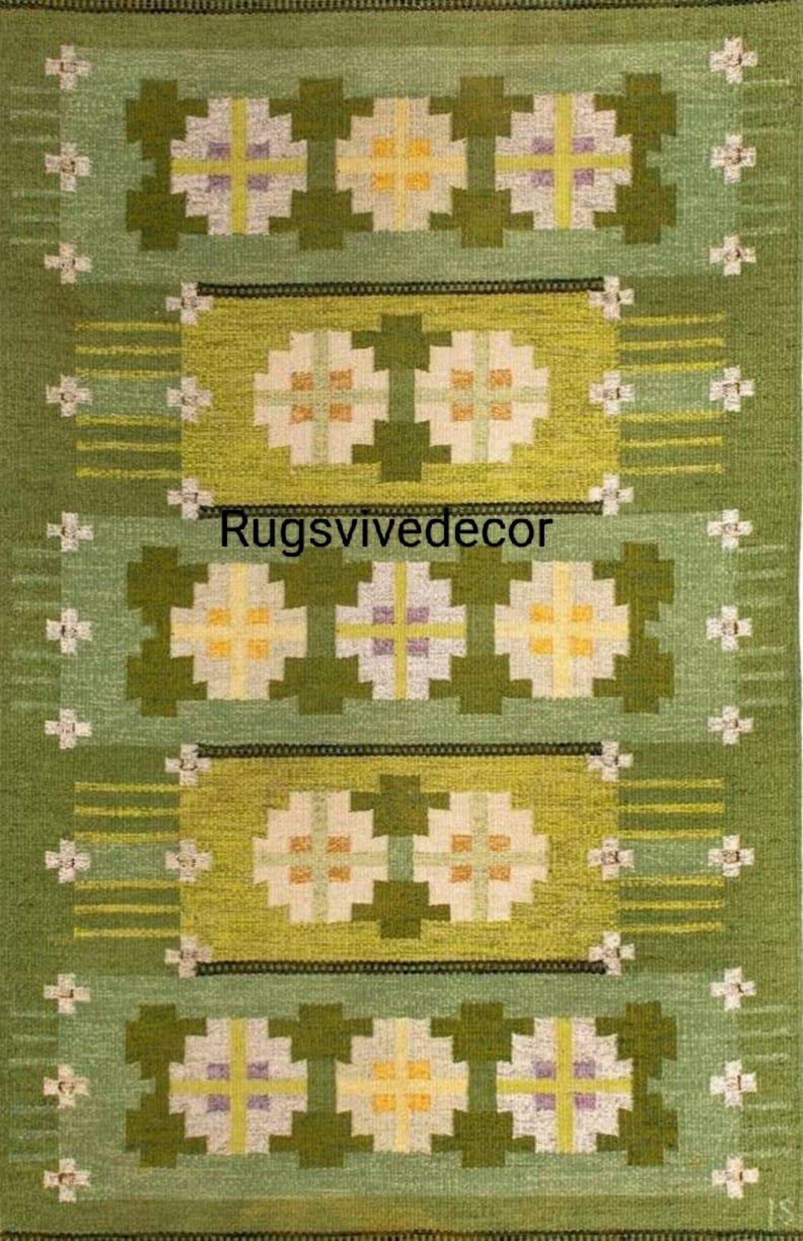 Handwoven Wool Kilim, Green Rug, Custom Durrie Rug, Kilim Jute Rug ...