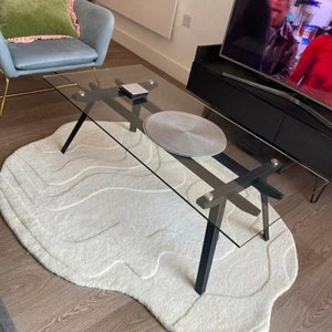 Handmade Wave Premium Quality Irregular Hand Tufted Rug 100% Woolen ...