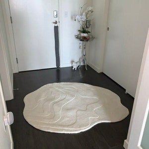 Handmade Wave Premium Quality Irregular Hand Tufted Rug 100% Woolen ...