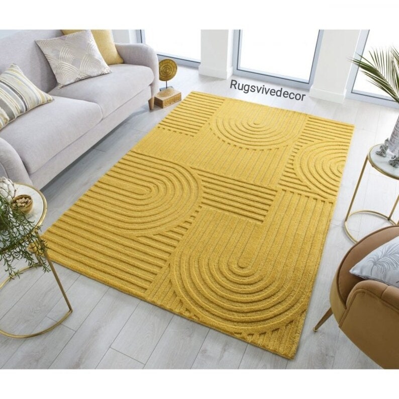 Handmade Premium Quality Modern Textured Hand Tufted Rug 100% Woolen ...