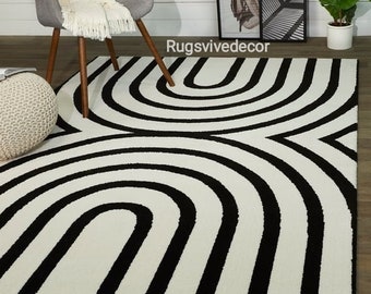 Modern Abstract Hand Tufted Rug 4x6 5x8 6x9 8x10 9x12 Custom Handmade ...