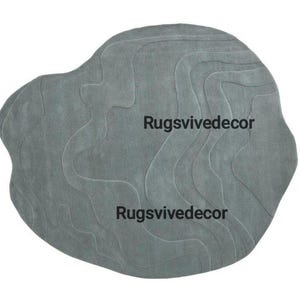 Handmade Wave Premium Quality Irregular Hand Tufted Rug 100% Woolen ...