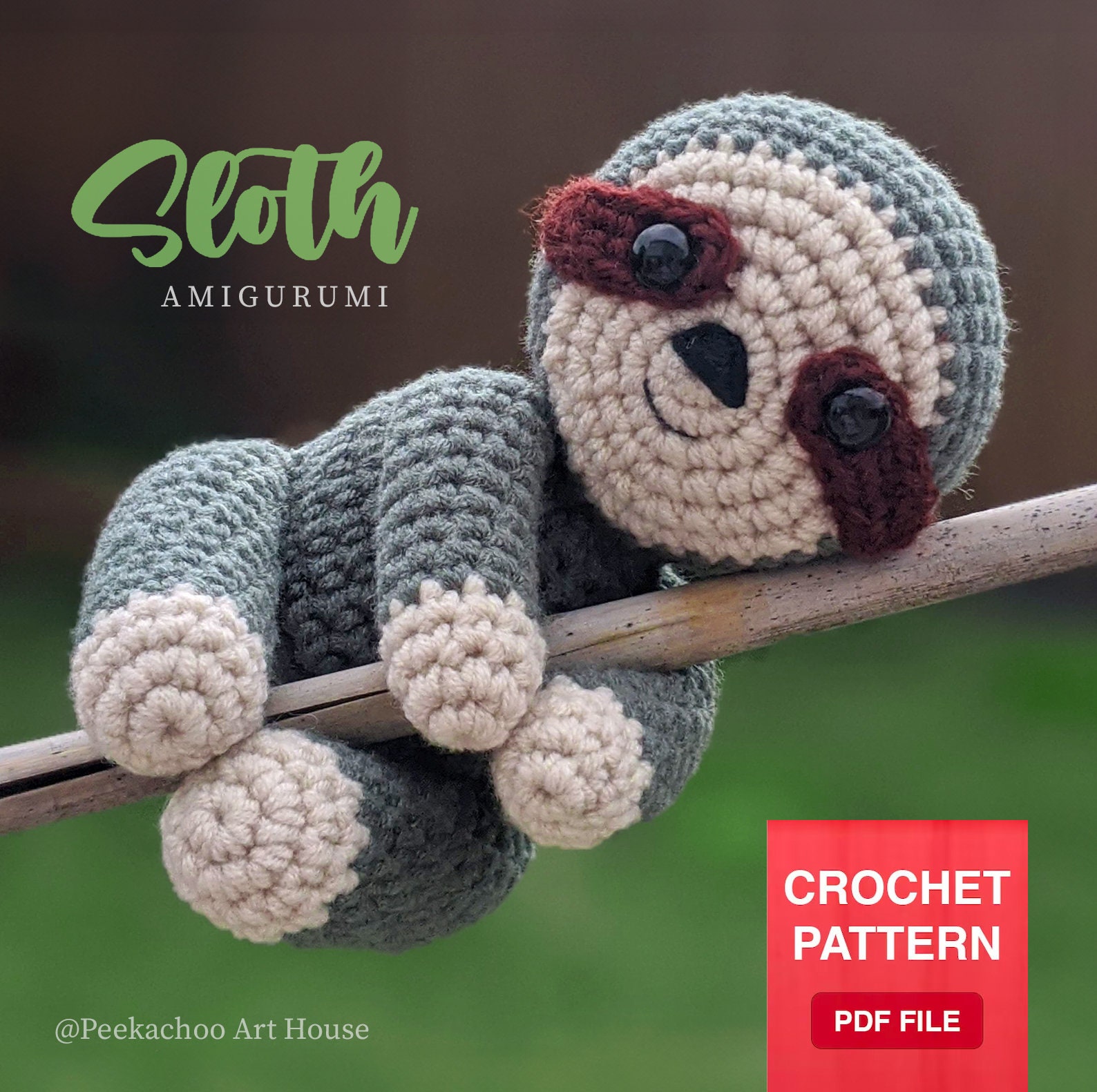 Sloth, Amigurumi Pattern, CROCHET PATTERN, PDF Download english Stuffed ...