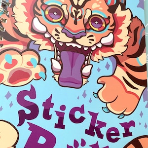Tiger Reusable Sticker Book / A5 6x8 Reusable Sticker Collection Book ...