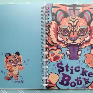 Tiger Reusable Sticker Book / A5 6x8 Reusable Sticker Collection Book ...