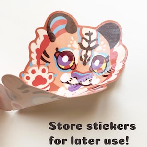 Tiger Reusable Sticker Book / A5 6x8 Reusable Sticker Collection Book ...