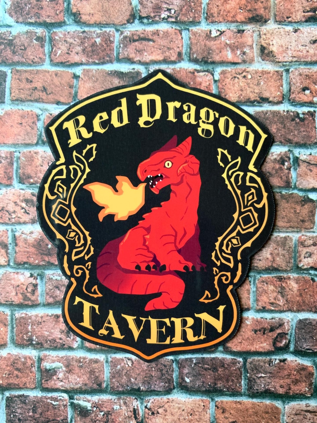 Red Dragon Tavern Dungeon Meshi Inspired Sticker - Vinyl Waterproof ...