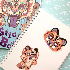 Tiger Reusable Sticker Book / A5 6x8 Reusable Sticker Collection Book ...