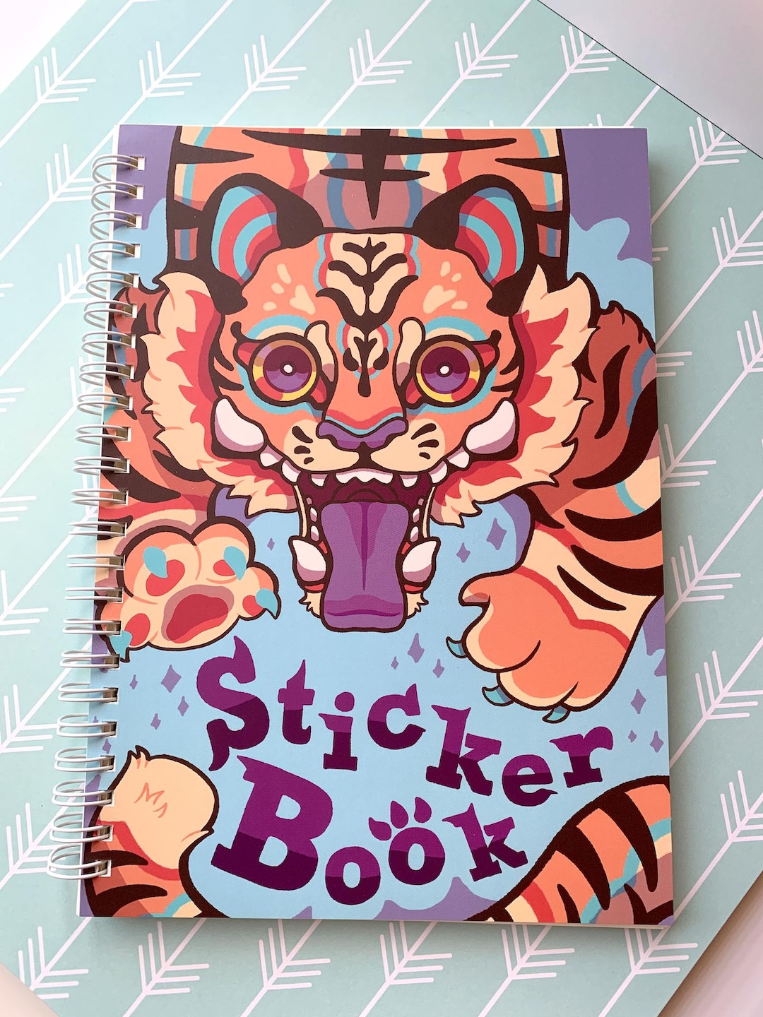 Tiger Reusable Sticker Book / A5 6x8 Reusable Sticker Collection Book ...