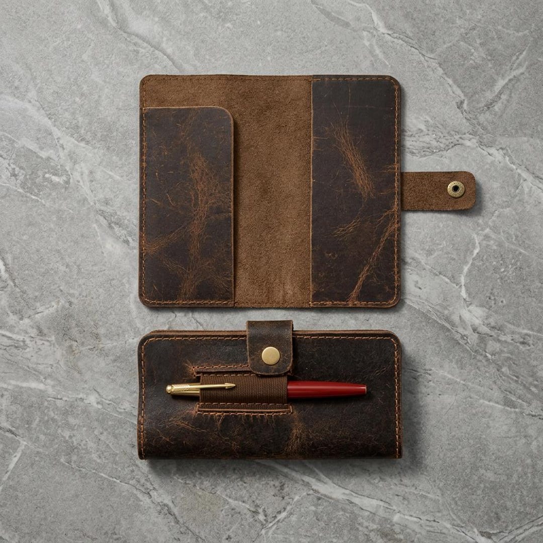 Personalized Leather Checkbook Cover, Leather Checkbook Holder, Slim ...