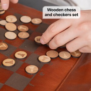 Leather Chess Board, Personalized Chess Board, Leather Chess Set ...