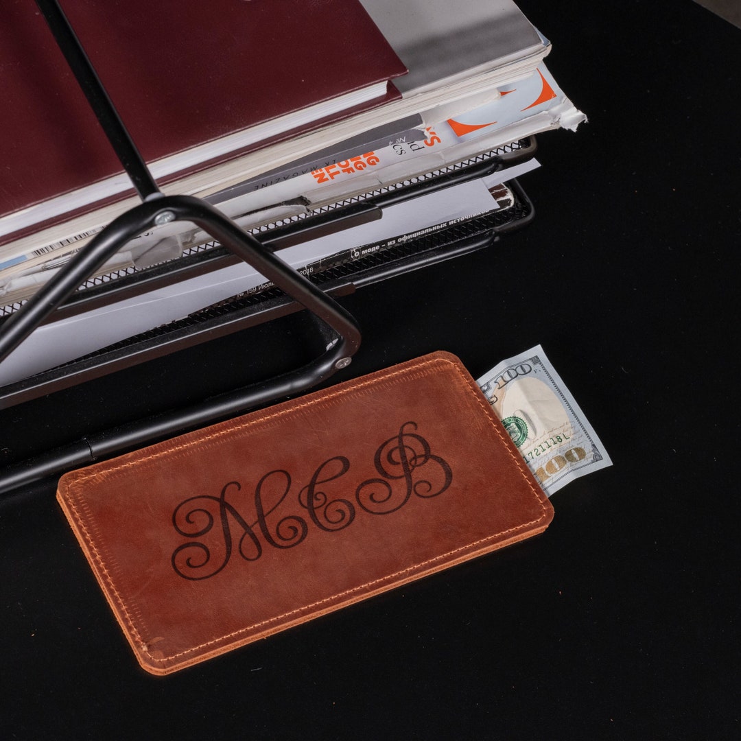 Personalized Leather Receipt Holder,leather Check Holder,leather Bill ...