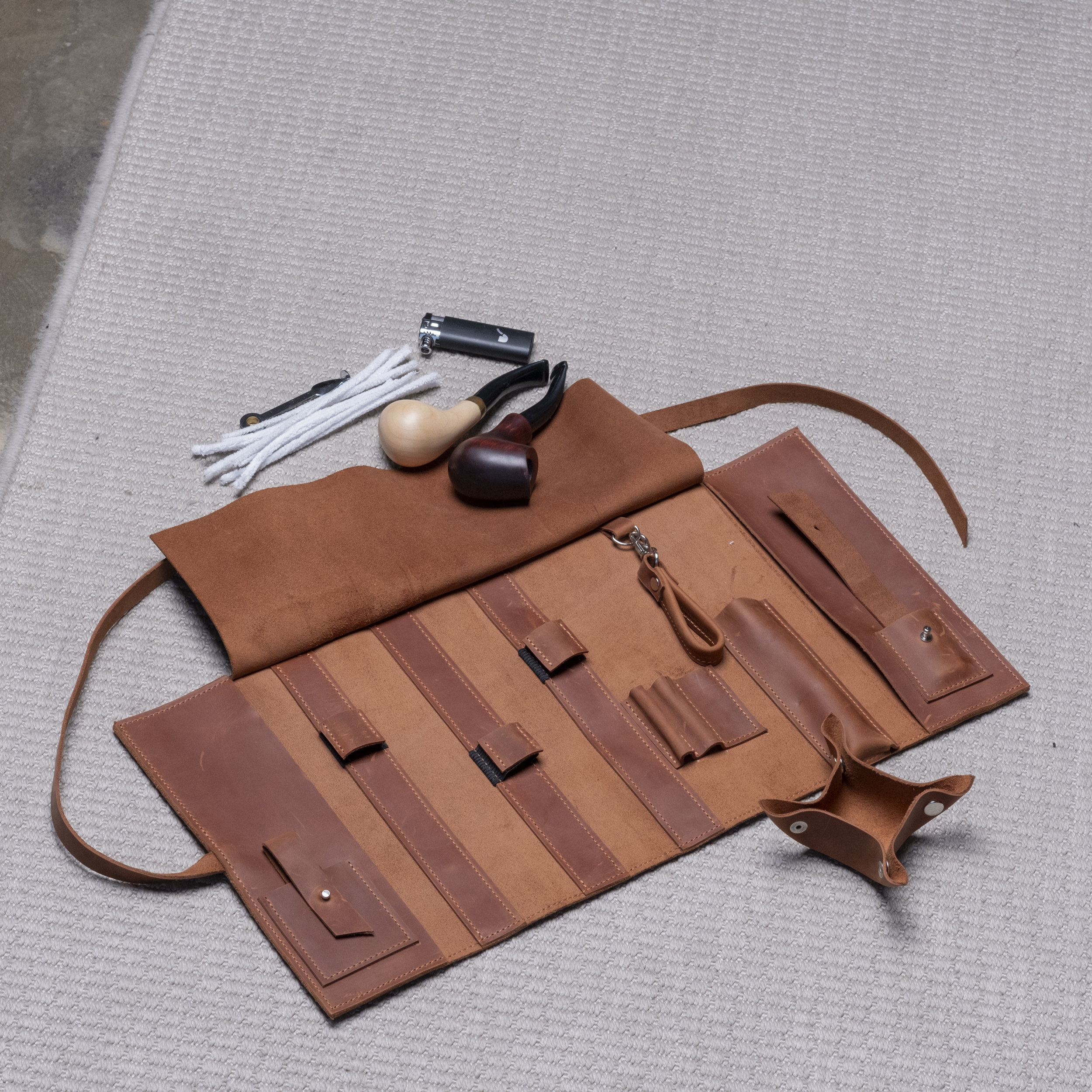 Leather Pipes Roll Bag,travel Pipes Pouch,leather Pipe Case,leather ...
