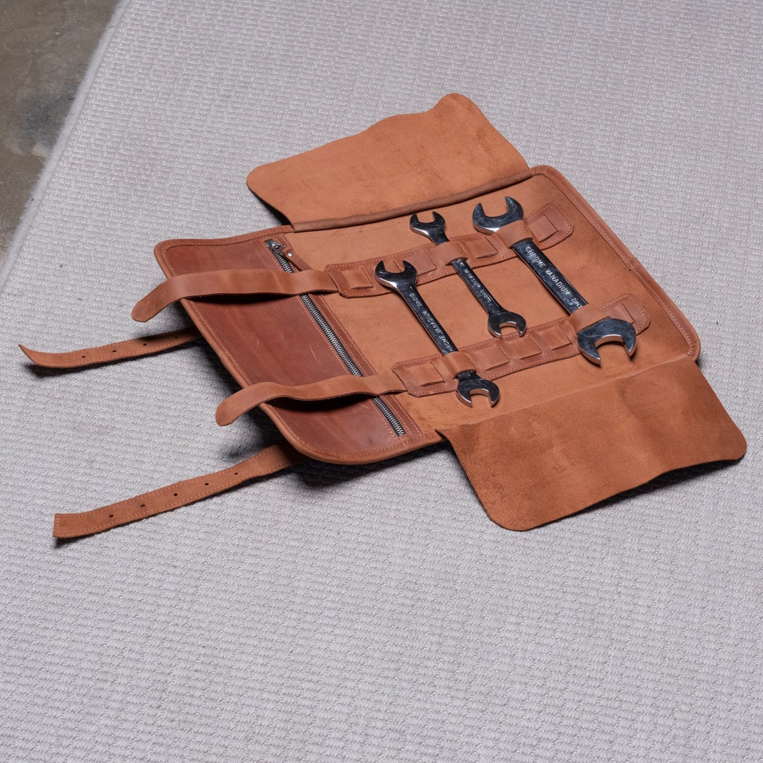 Leather Tool Roll Bag, Engraved Tool Bag, Leather Tool Organizer ...