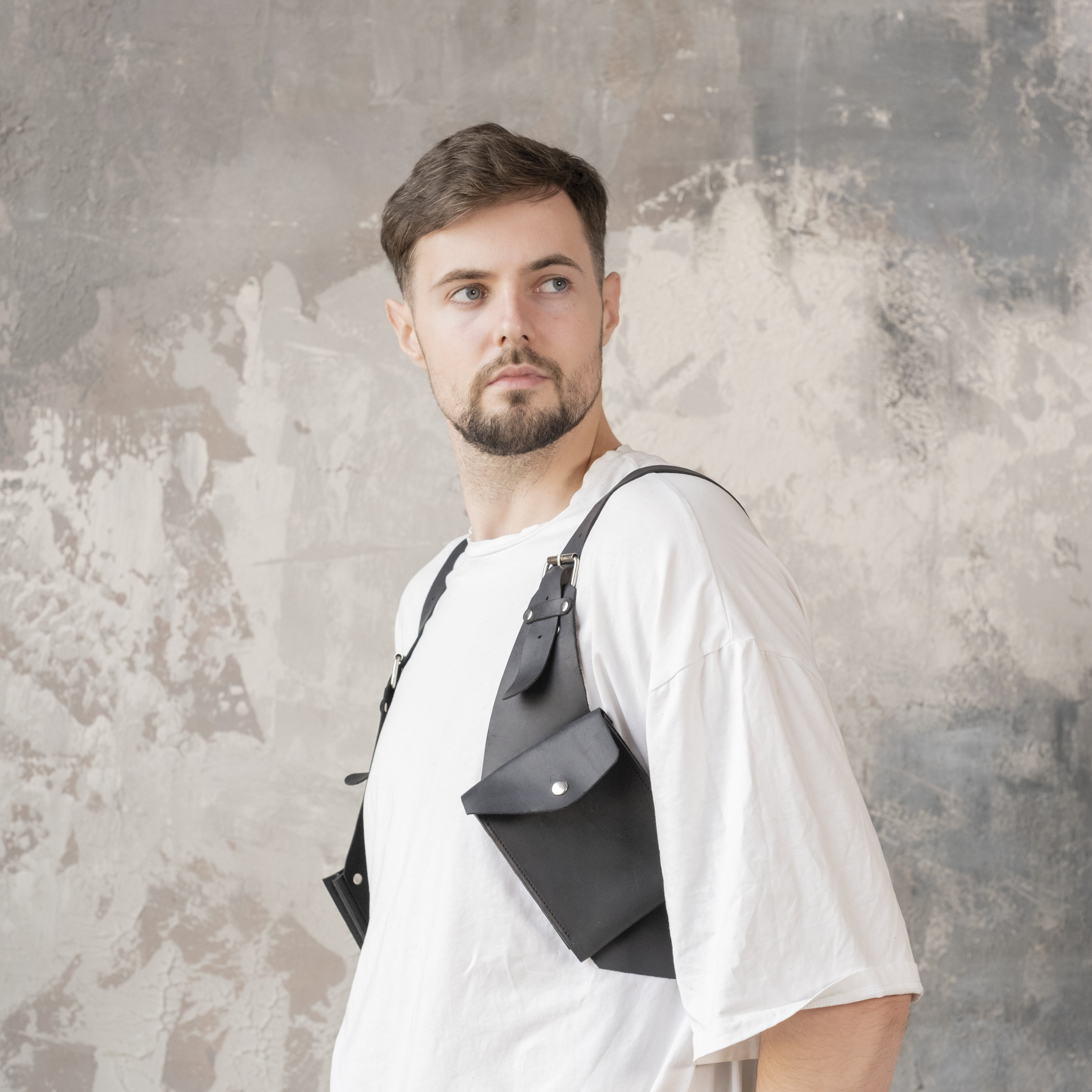 Leather Shoulder Holster Bag, Harness Bag, Adjustable Holster Bag ...