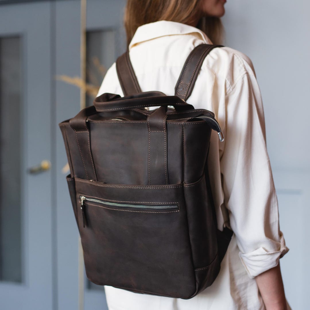 Leather Convertible Backpack Purse, Convertible Backpack Tote, Backpack ...