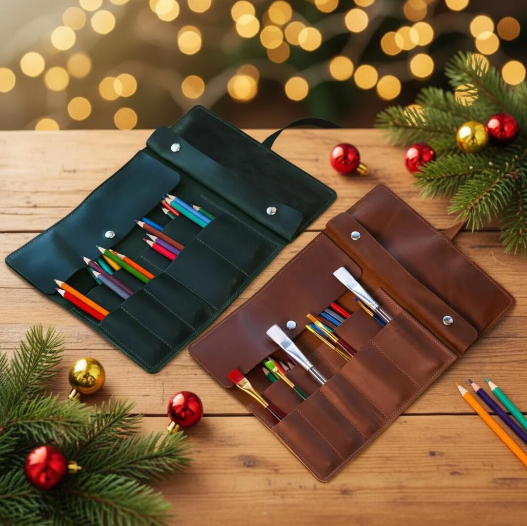 Personalized Leather Pencil Roll, Custom Leather Pencil Roll, Leather ...