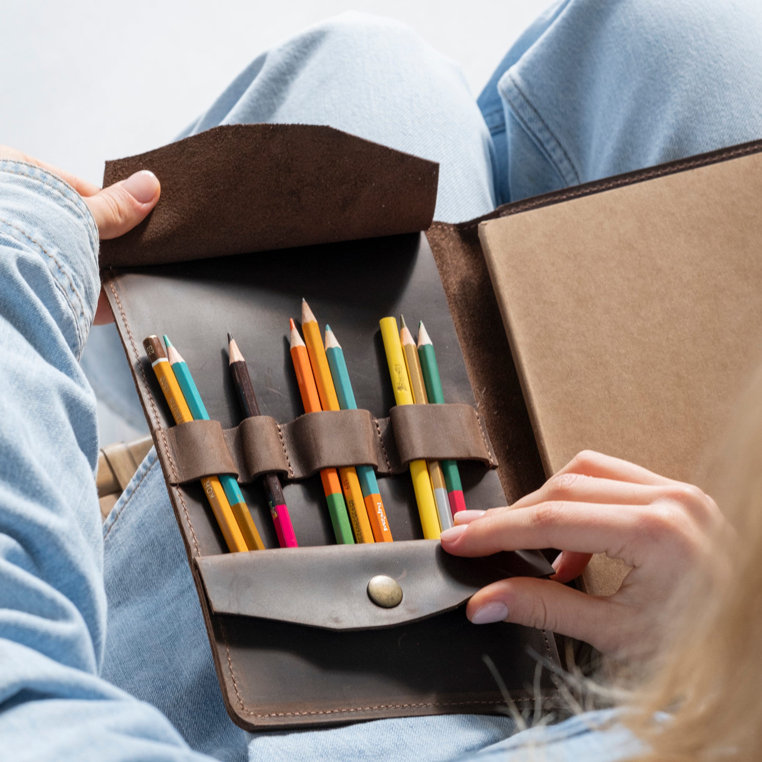 Custom Leather Sketchbook Cover, Refillable Sketchbook, Sketch Pad ...