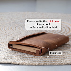 Handmade Leather Book Cover, Book Cover With Bookmark, Monogrammed Book ...