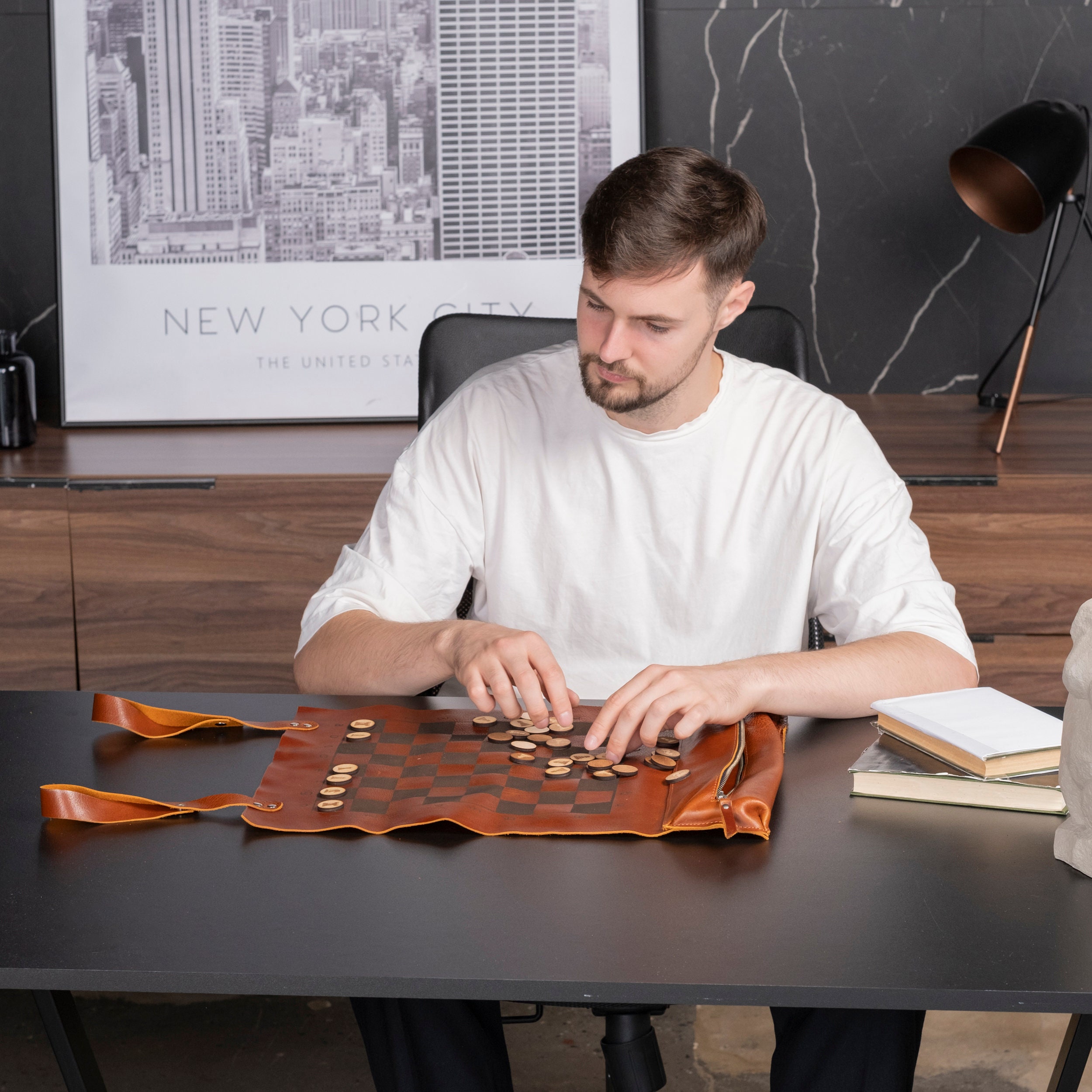 Leather Chess Board, Personalized Chess Board, Leather Chess Set ...