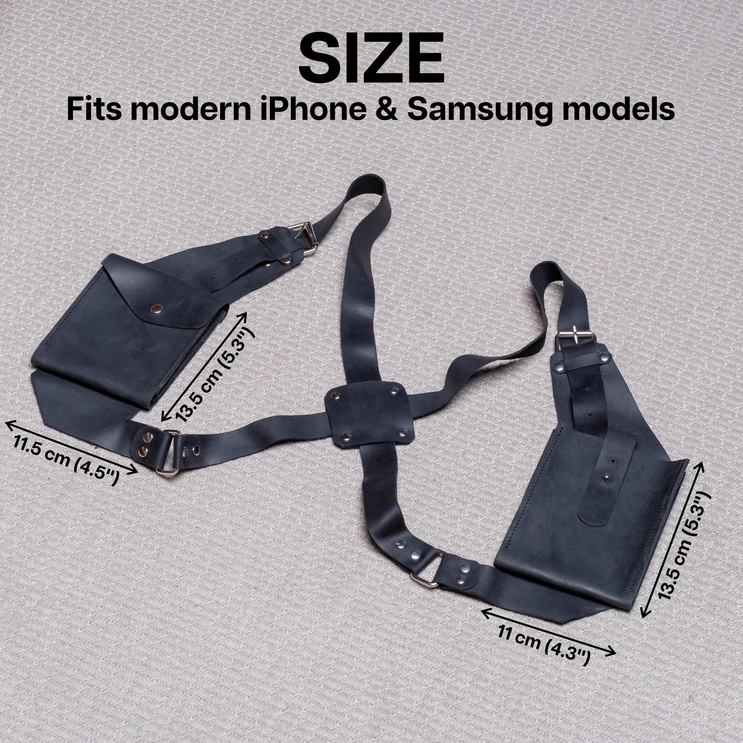 Leather Shoulder Holster Bag, Harness Bag, Adjustable Holster Bag ...