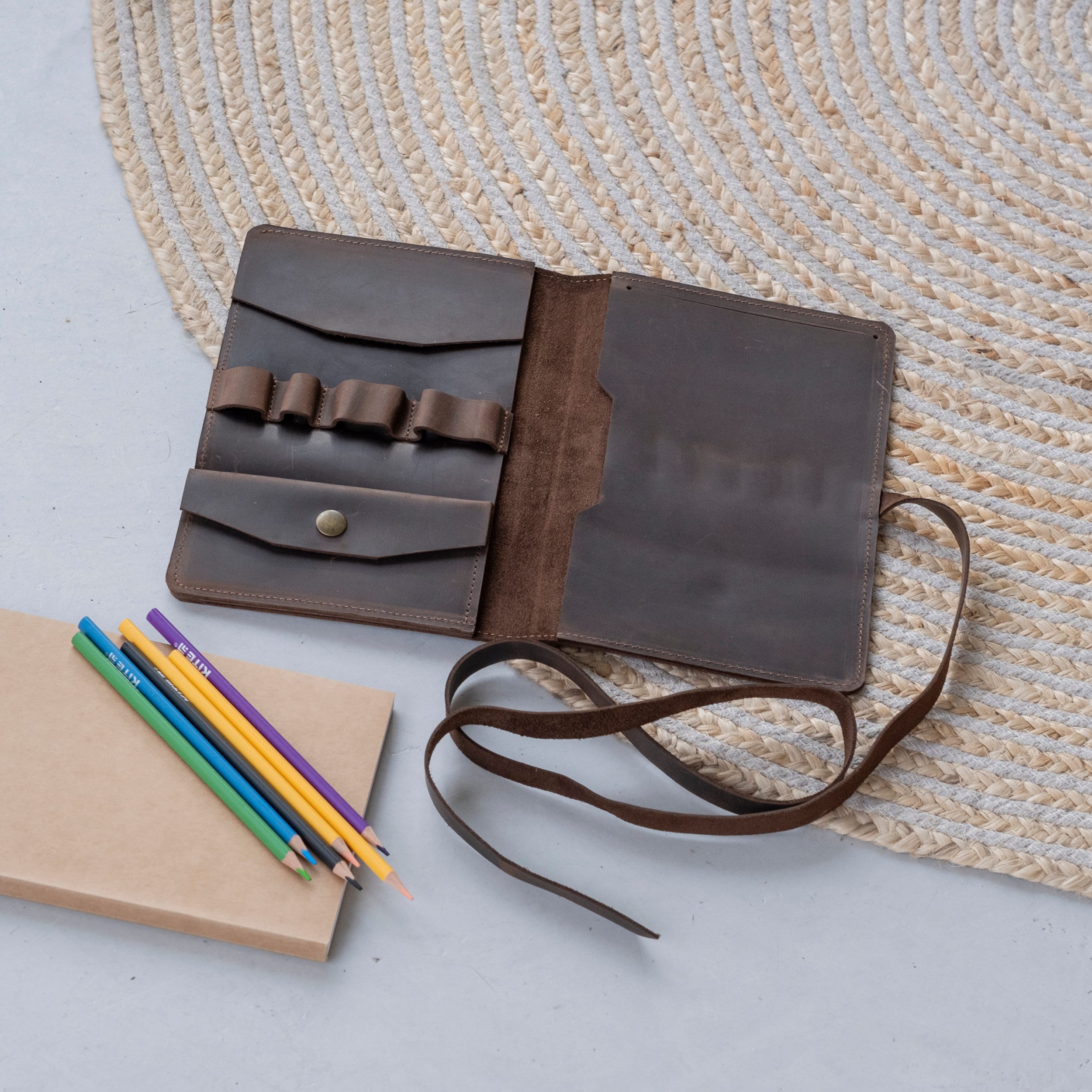 Custom Leather Sketchbook Cover, Refillable Sketchbook, Sketch Pad ...