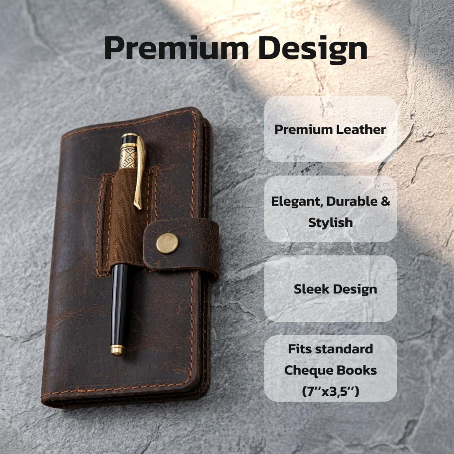 Personalized Leather Checkbook Cover, Leather Checkbook Holder, Slim ...