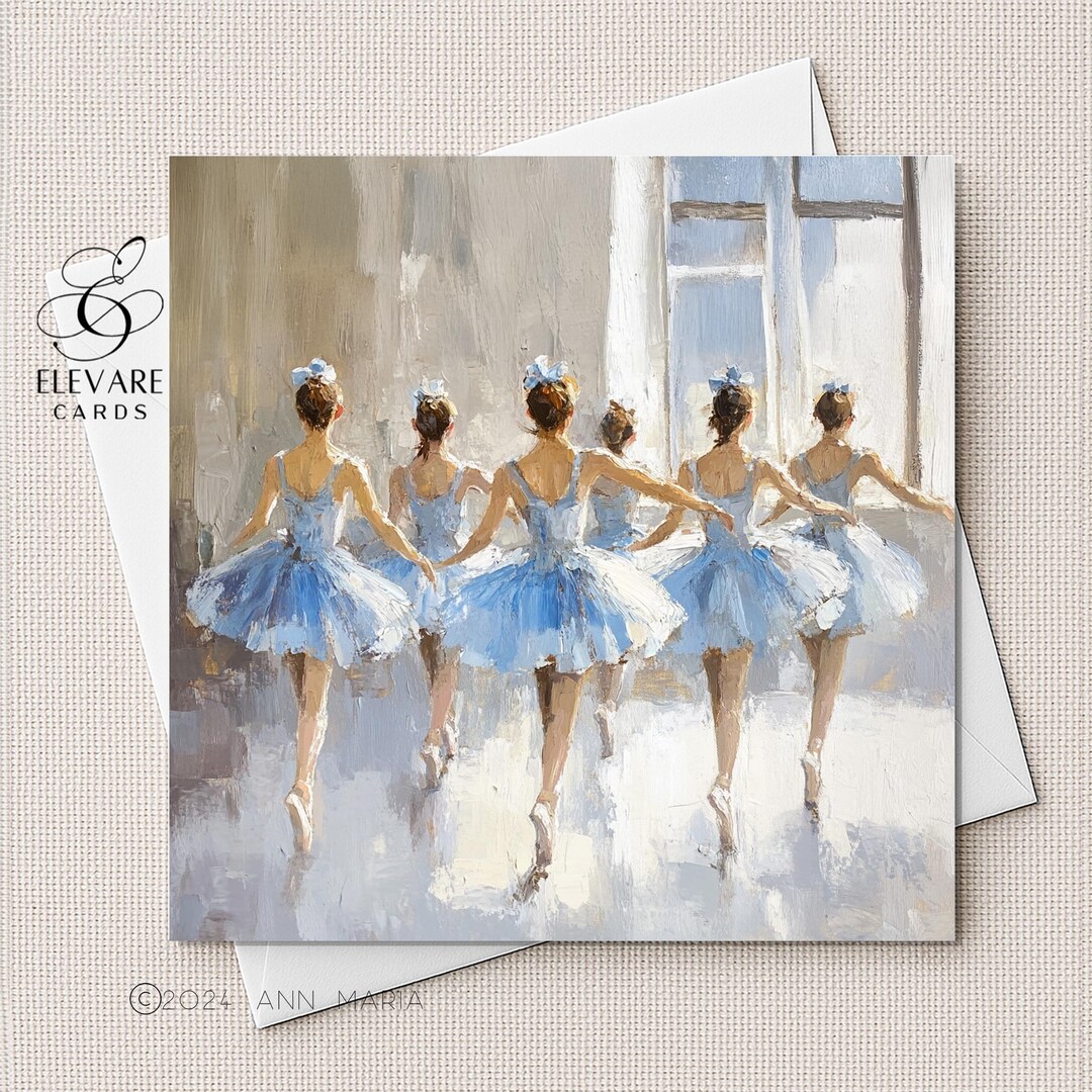 Ballerinas Ballet. the Blue Tutu Ballerina Dancers, Blank Card | Poster ...
