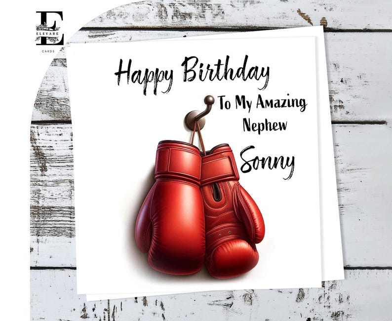 Personalised BOXING Birthday Card for Men, for Him / Her Dad, Son ...