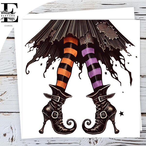 Witch Halloween Card - Etsy