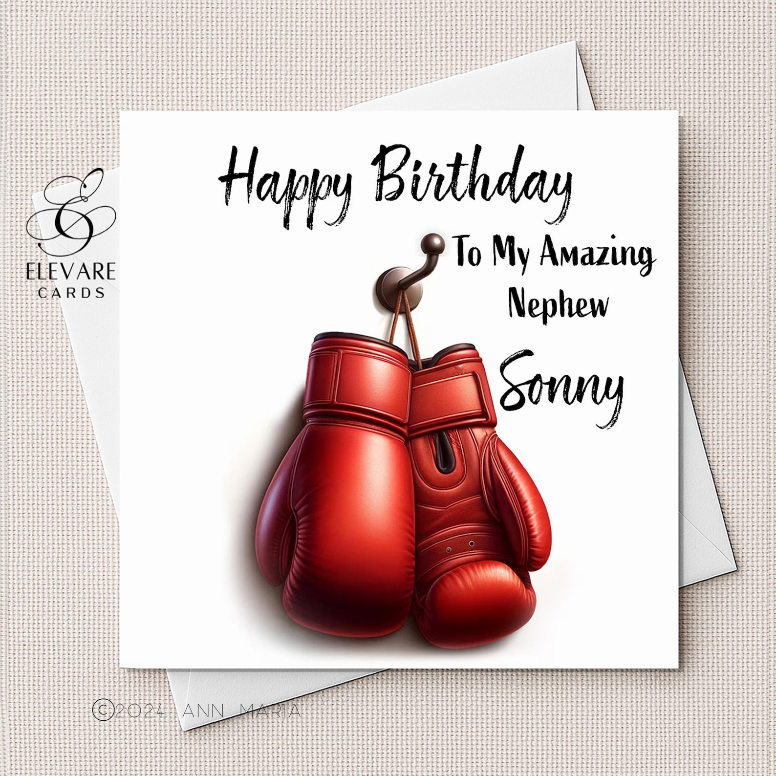 Personalised BOXING Birthday Card for Men, for Him / Her Dad, Son ...
