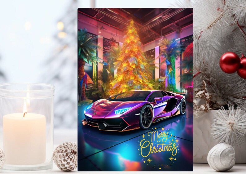 Deluxe Personalised Fast Sports Car, Christmas Card for Men, Dad Son ...