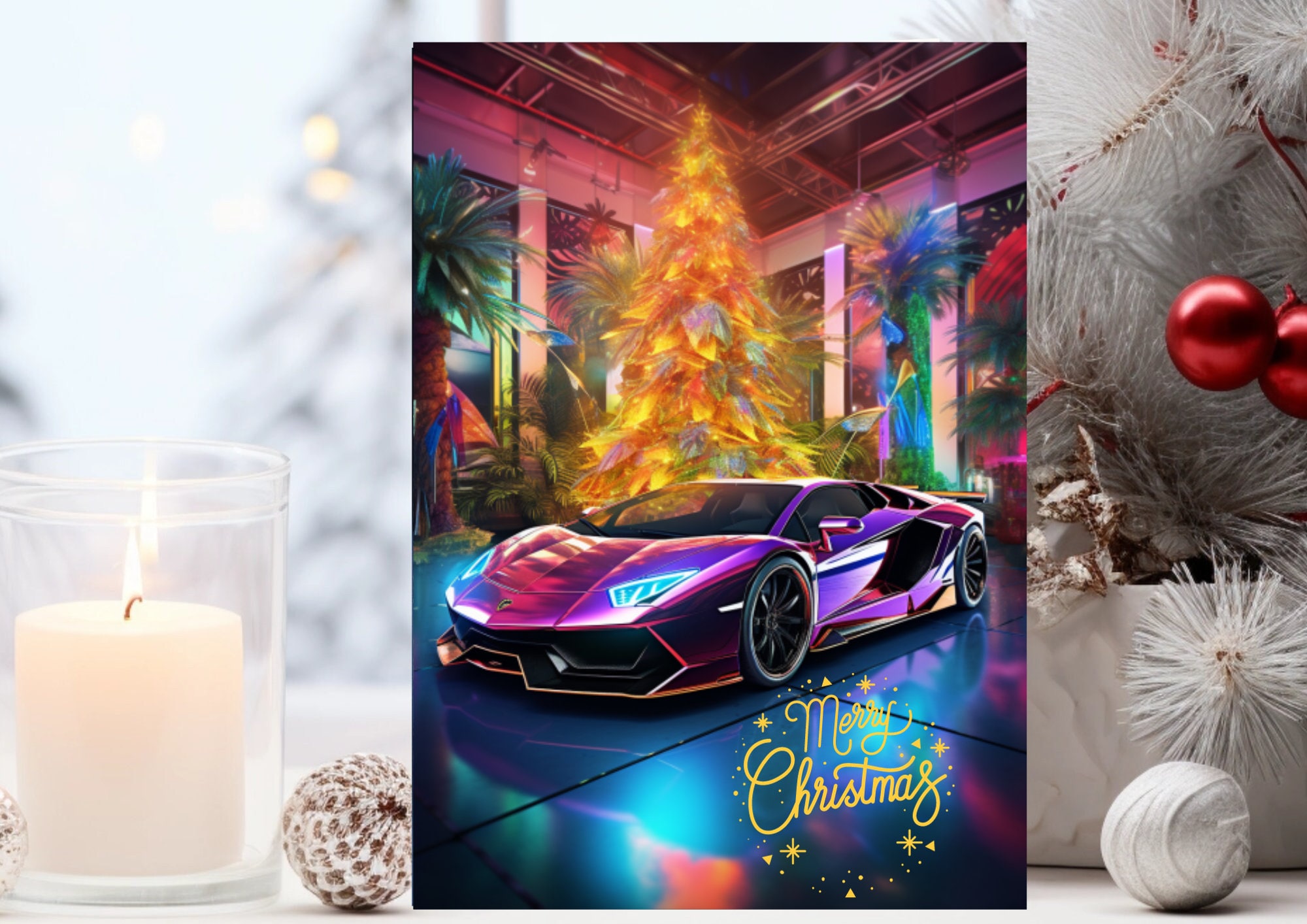 Deluxe Personalised Fast Sports Car, Christmas Card for Men, Dad Son ...