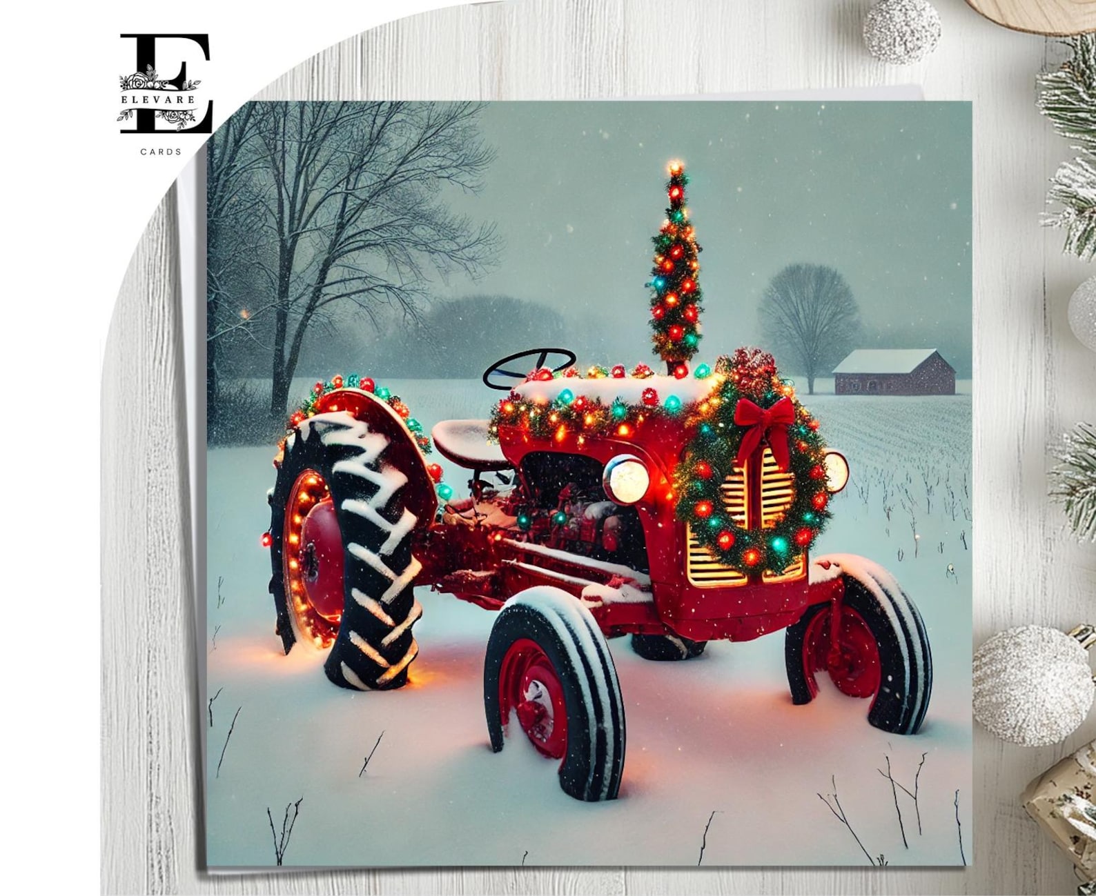 A Red Tractor Christmas Card, Merry Christmas Mum and Dad, Lovely ...