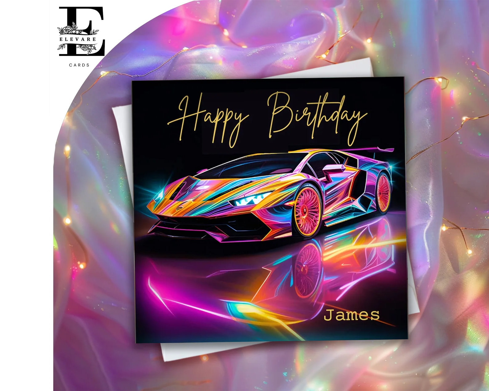 Personalised Fast Sports Car, Birthday Card for Men, Dad Son Brother ...