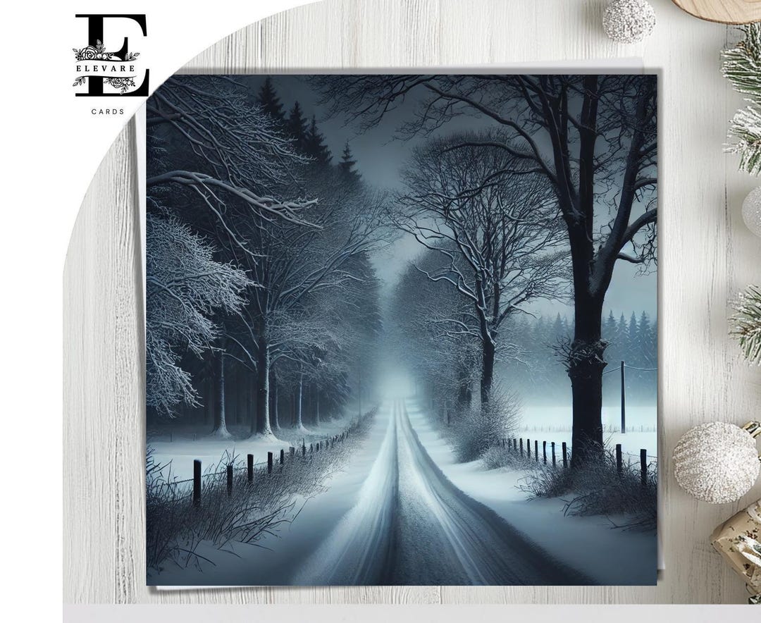 Beautiful Winter Woodland Scene, English Countryside Christmas Card ...