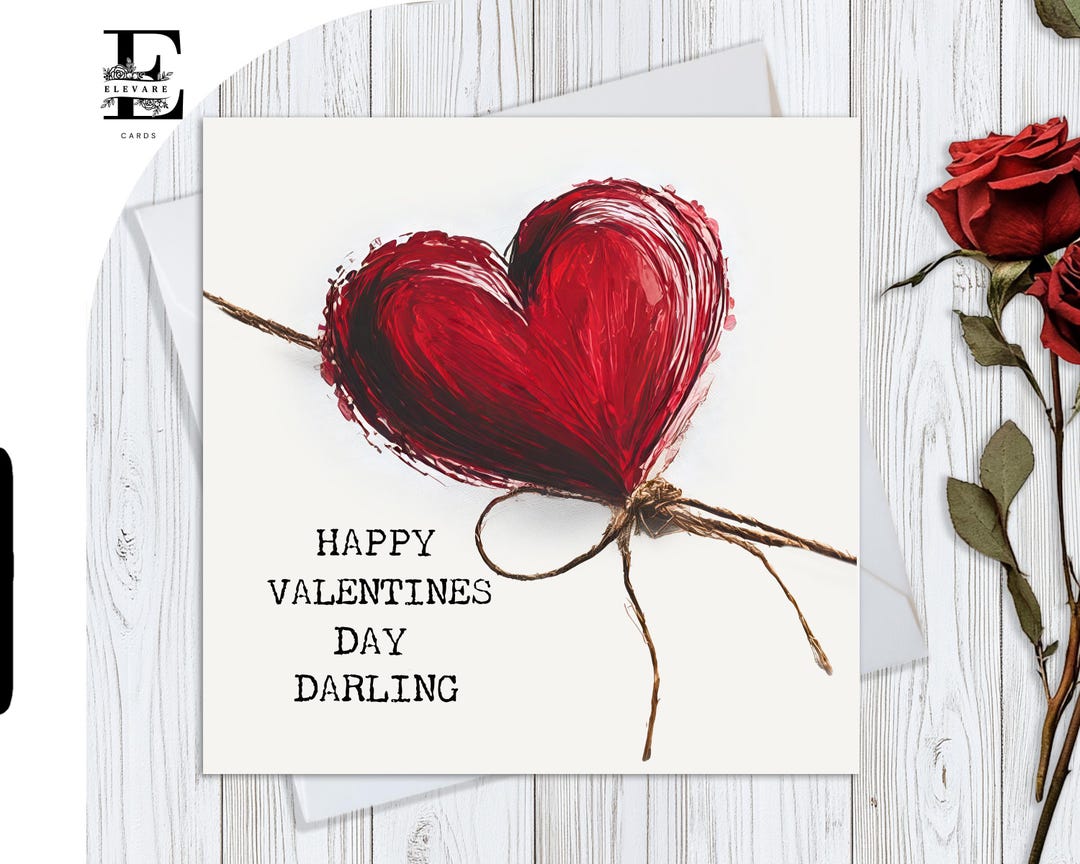 Happy Valentine's Day Darling Valentines Card | Partner, Fiancé Wife ...