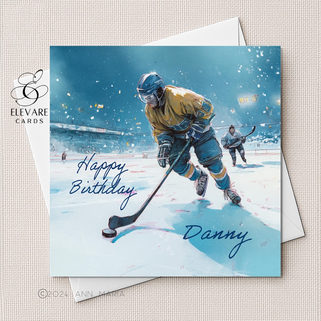 Ice Hockey Birthday Card | Poster. Father's Day. Personalised. for Him ...