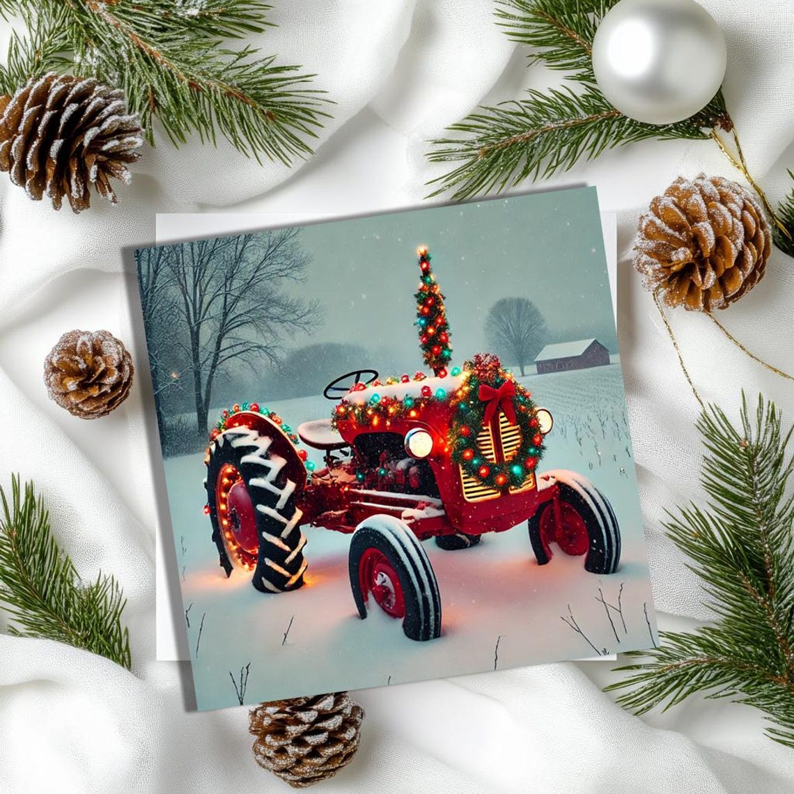 A Red Tractor Christmas Card, Merry Christmas Mum and Dad, Lovely ...