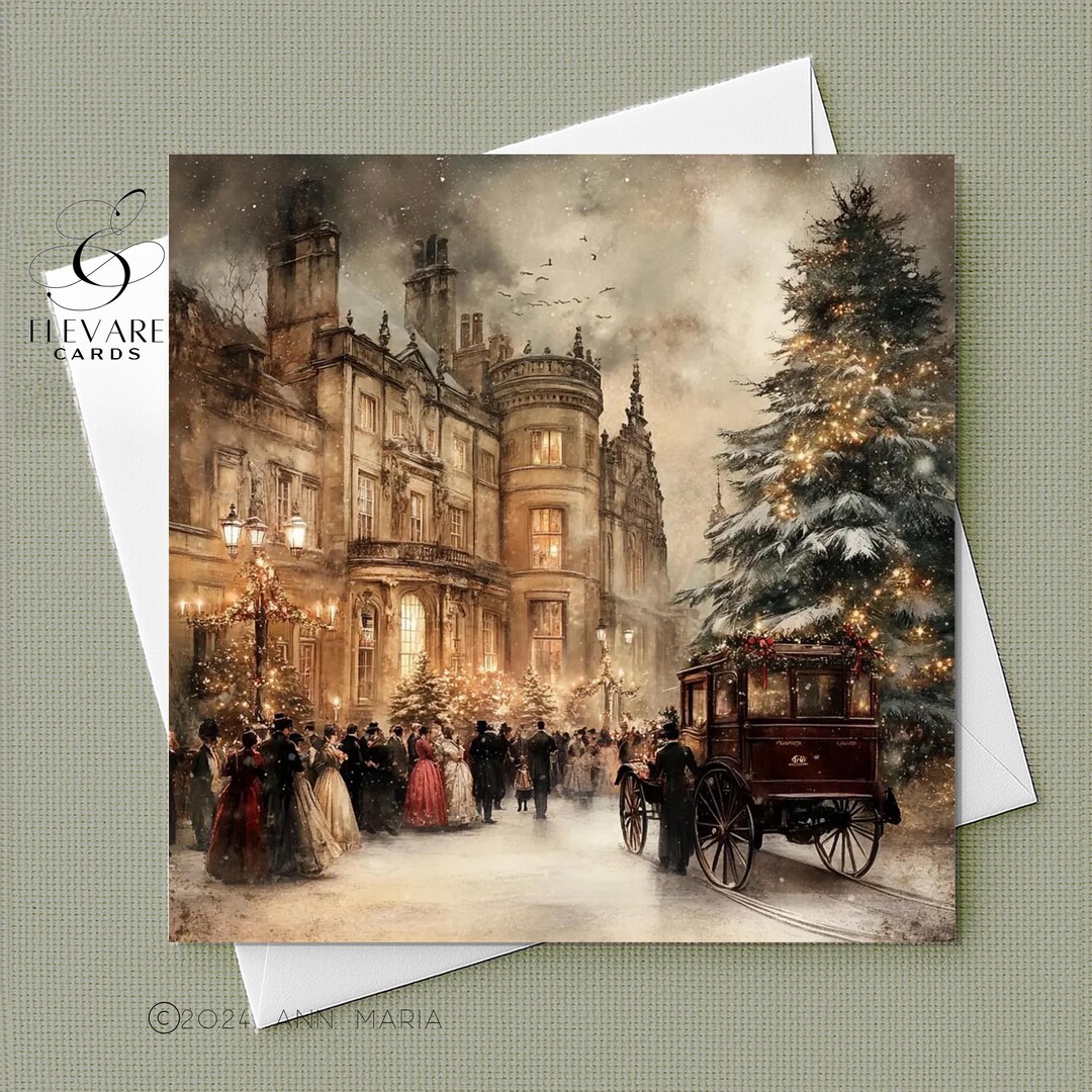 Victorian Ball, Downtown Abbey Vibes, Christmas Card, Merry Christmas ...
