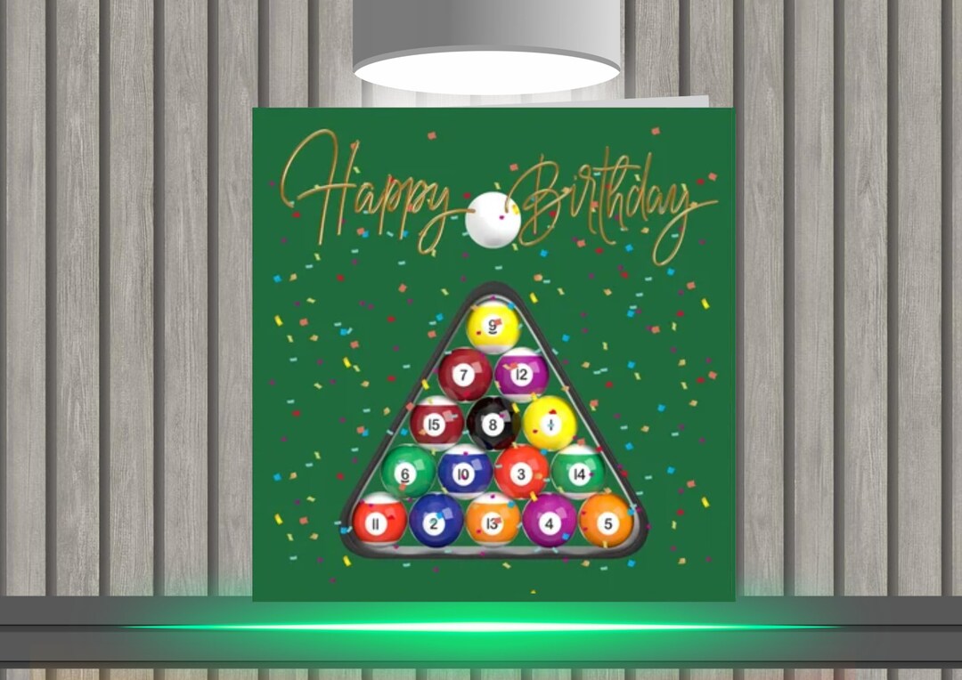 Personalised SNOOKER Birthday Card for Men, Dad, Son Brother, Grandad ...