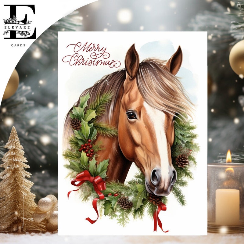 Horse Christmas Card - Etsy