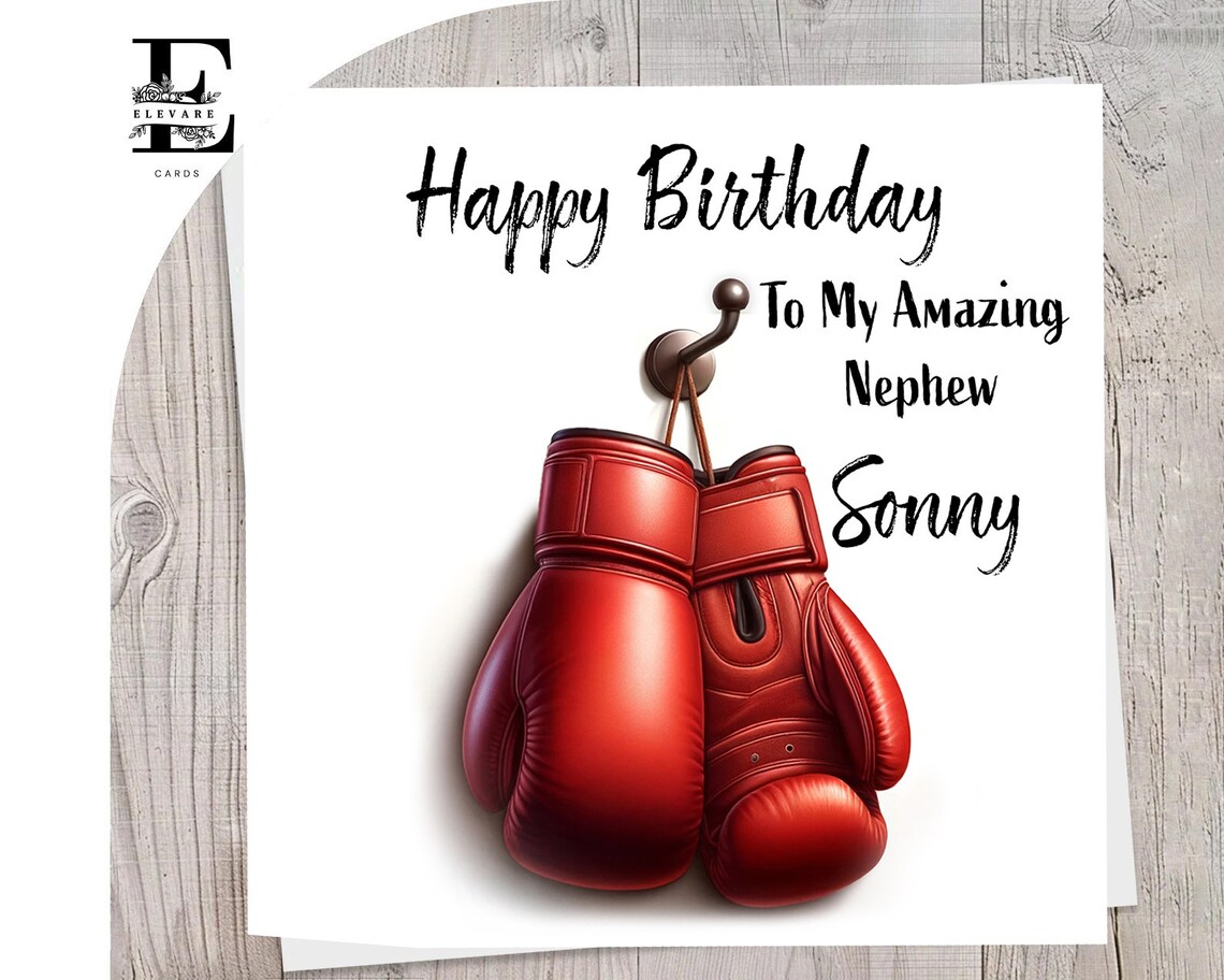 Personalised BOXING Birthday Card for Men, for Him / Her Dad, Son ...