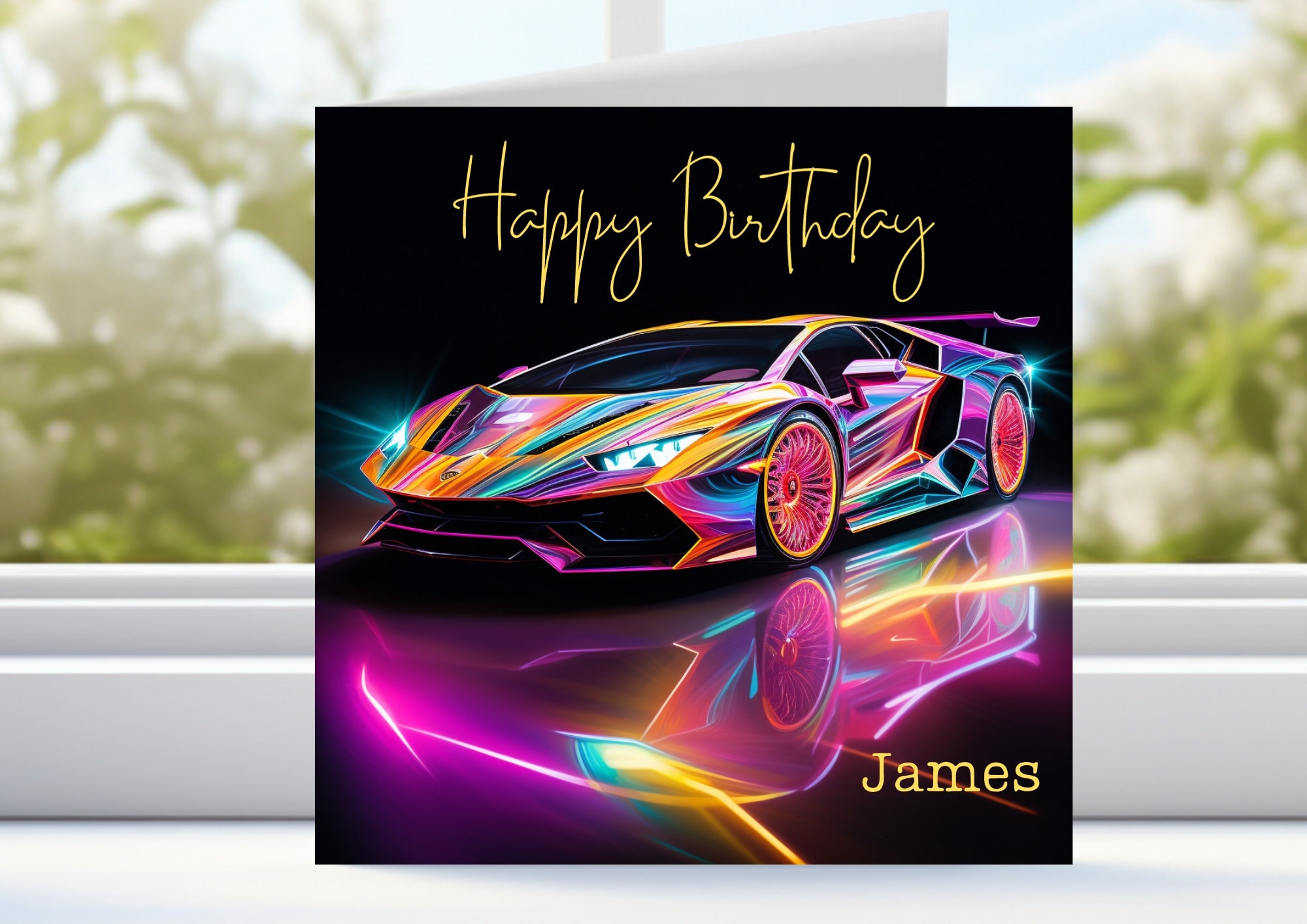 Personalised Fast Sports Car, Birthday Card for Men, Dad Son Brother ...