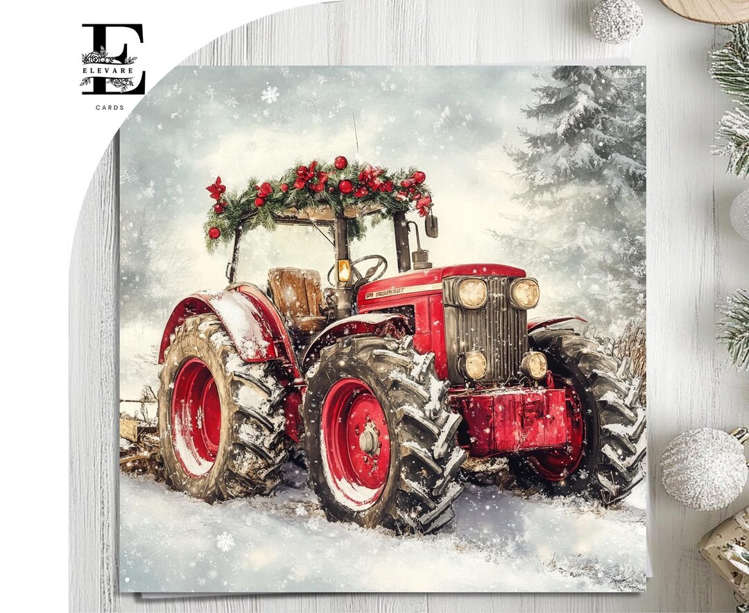 A Red Tractor Christmas Card, Merry Christmas Mum and Dad, Lovely ...