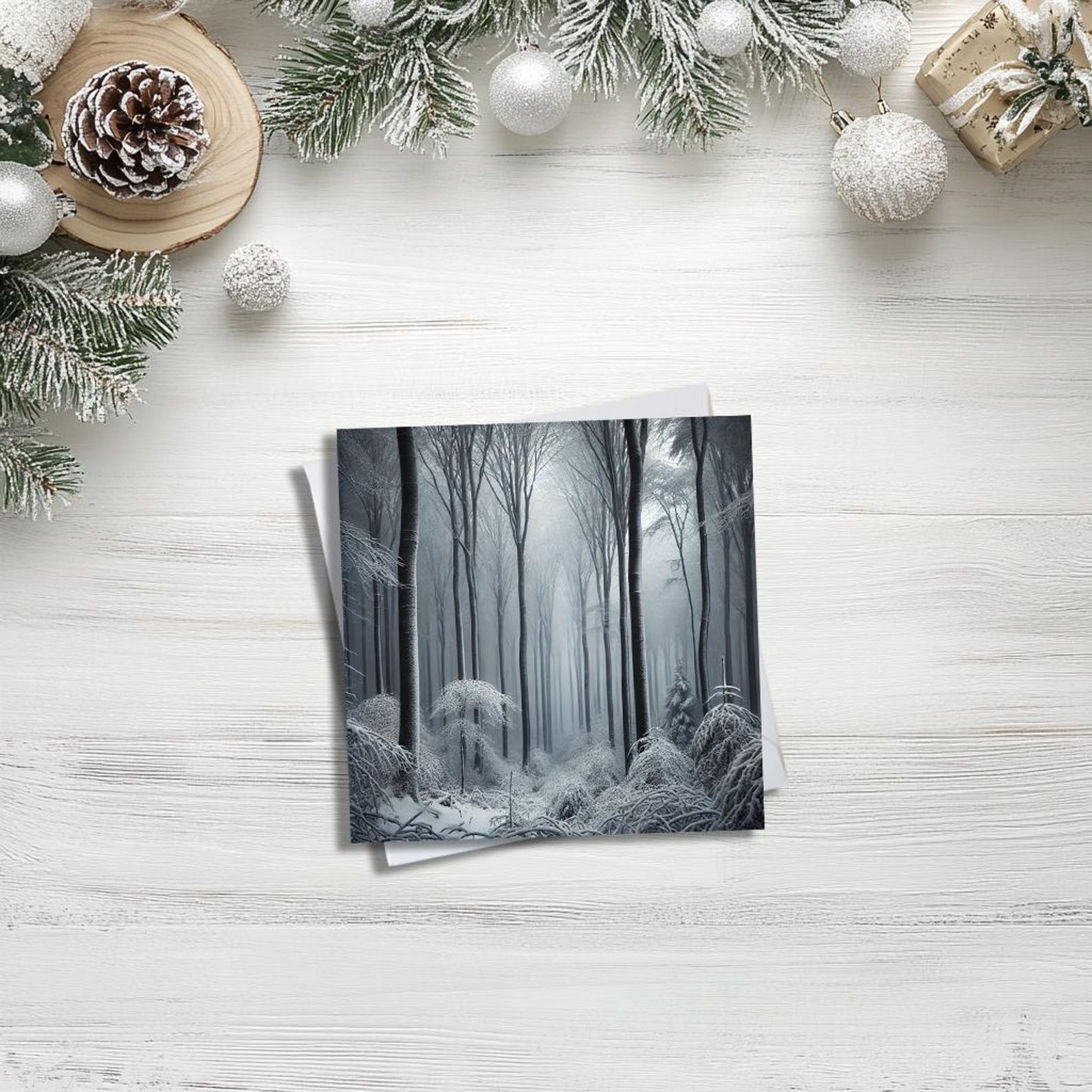 Beautiful Winter Woodland Scene, English Countryside Christmas Card ...