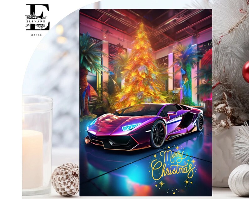 Deluxe Personalised Fast Sports Car, Christmas Card for Men, Dad Son ...