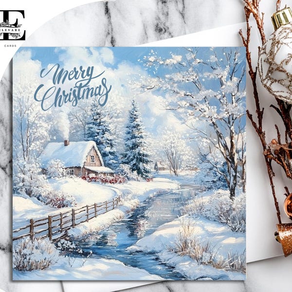 Snow Scene Christmas Cards - Etsy UK