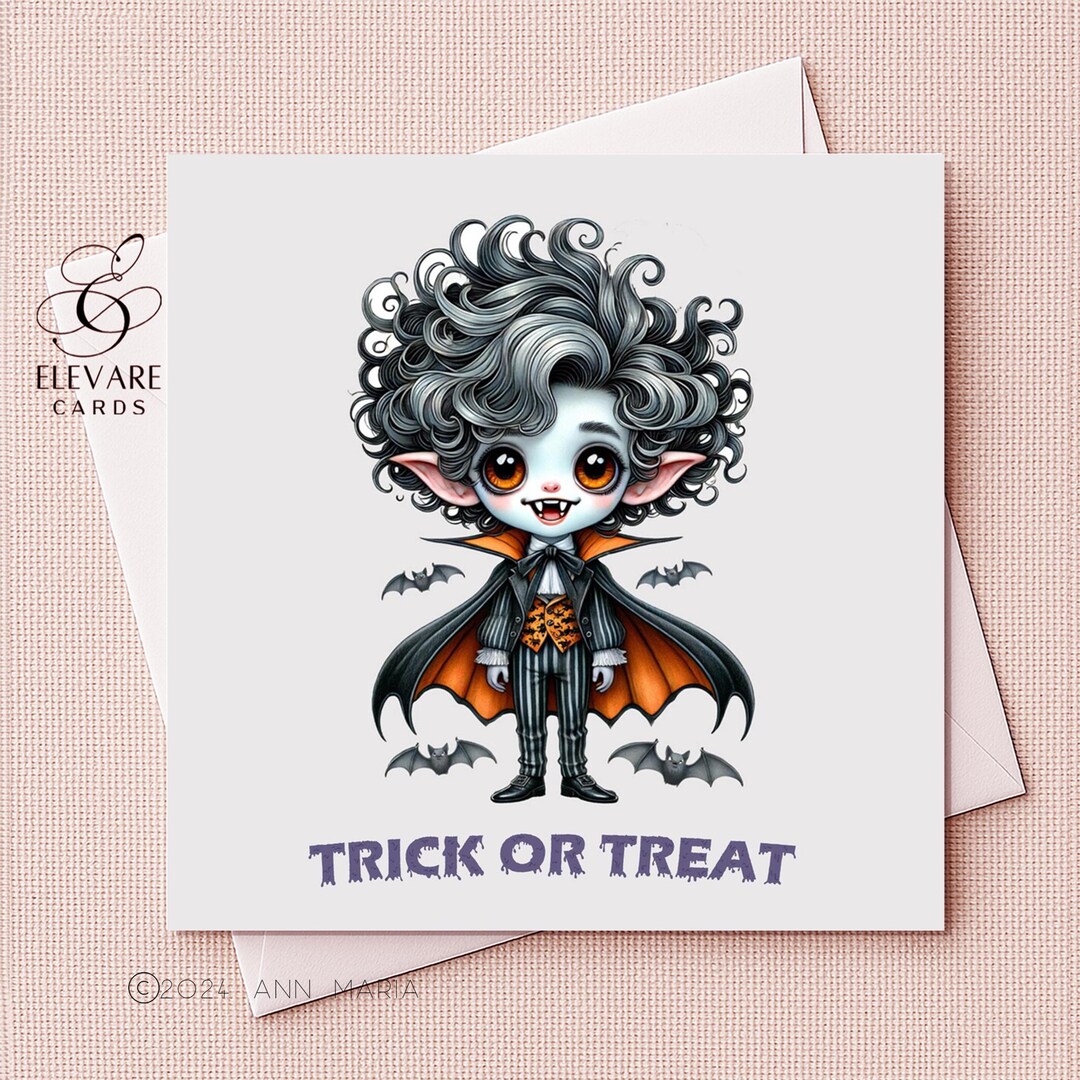 Happy Halloween Cute Vampire, Funny Quirky & Whimsical, Kids Framable ...